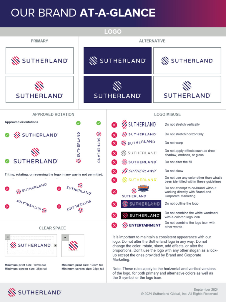 Sutherland Brand at A Glance v0924 | PDF | Logos | Brand