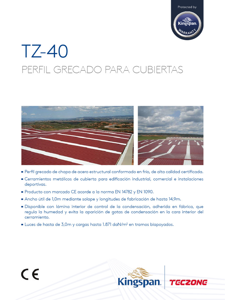 Teczone TZ 40 Roof Data Sheet Es | PDF | Sustancias químicas | Procesos ...
