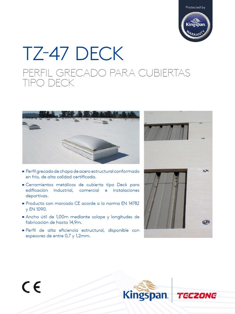 Teczone TZ 47 Deck Data Sheet Es | PDF | Hierro | Materiales