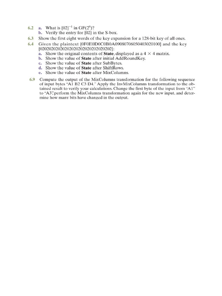 AES Numerical Questions | PDF