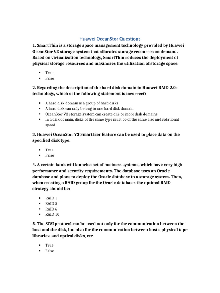 Huawei OceanStor Questions Book Style | PDF | Backup | Computer Data ...