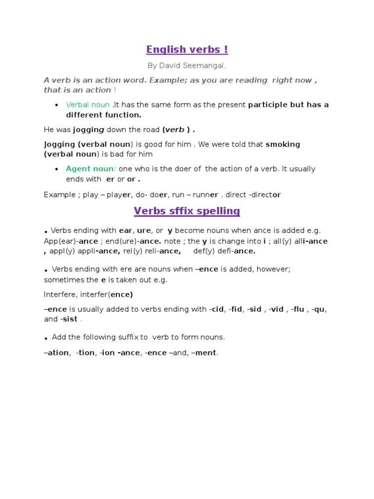 English Verbs ! | PDF | Perfect (Grammar) | Grammatical Tense