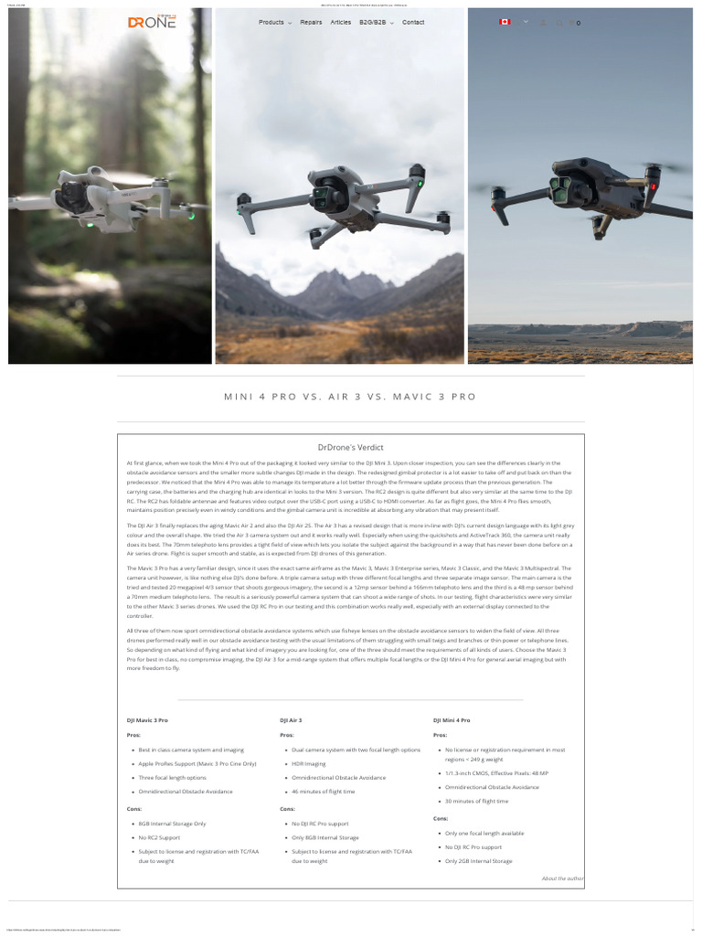 Mini 4 Pro vs. Air 3 vs. Mavic 3 Pro - Which DJI Drone Is Right For You ...