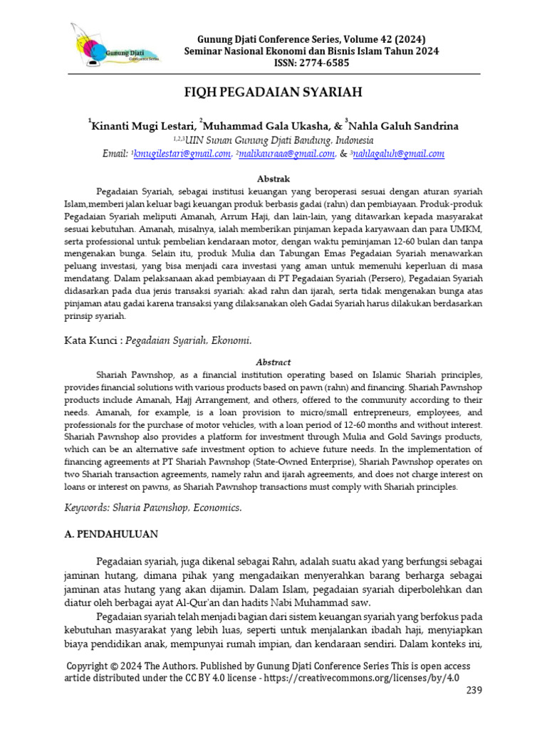 semnasfebi,+26+Final+Template Kinanti+Mugi+Lestari FIQH+PEGADAIAN+SYARIAH | PDF