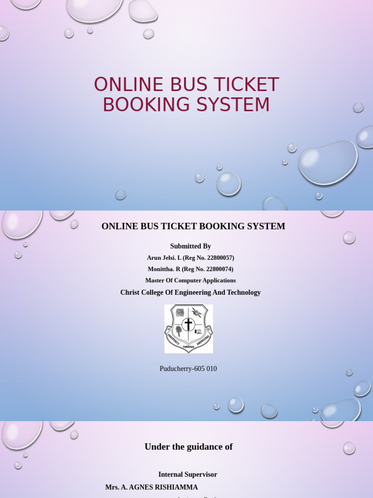 Bus Booking System | PDF | Bus | Microsoft Access