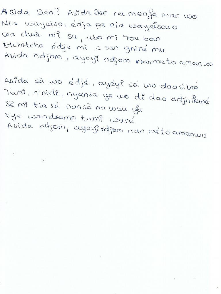 Aseda Ben Lyrics | PDF