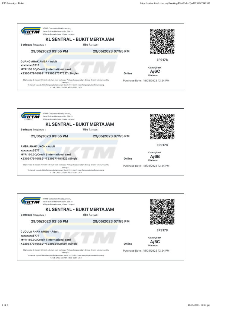 ETS:Intercity - Ticket | PDF