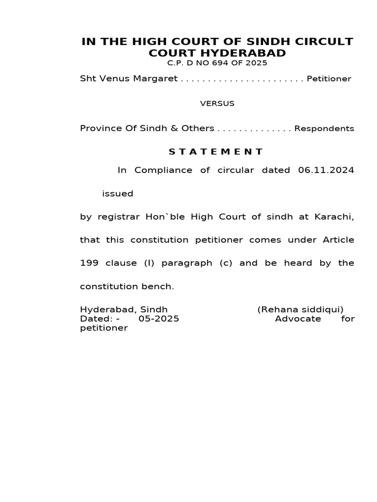 Statement High Court | PDF