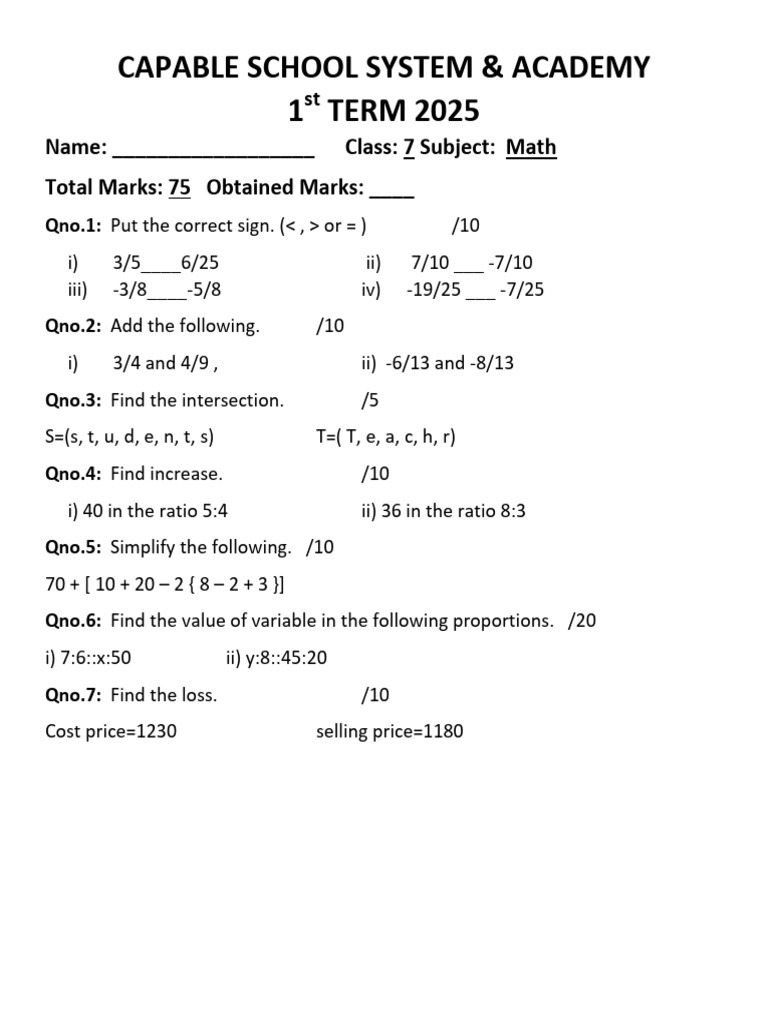 Math 7 | PDF