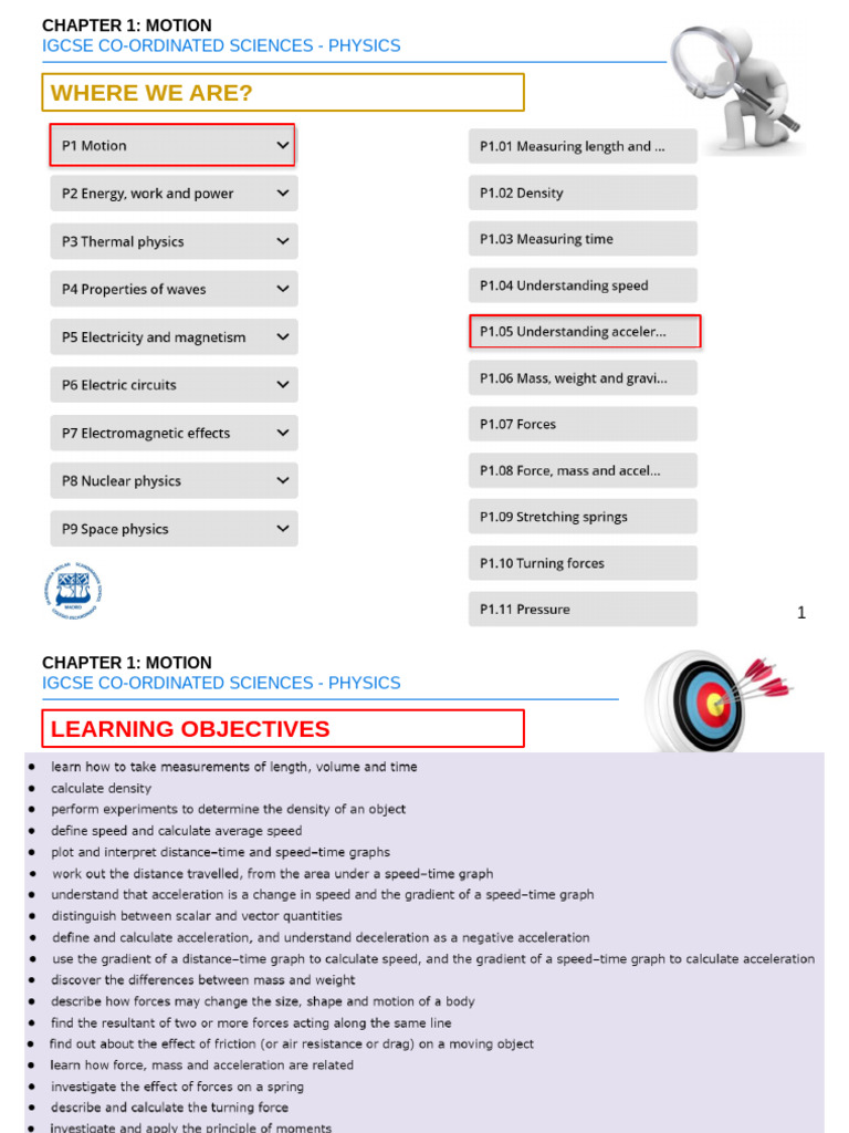 IGCSE Physics: Understanding Motion | PDF | Acceleration | Speed