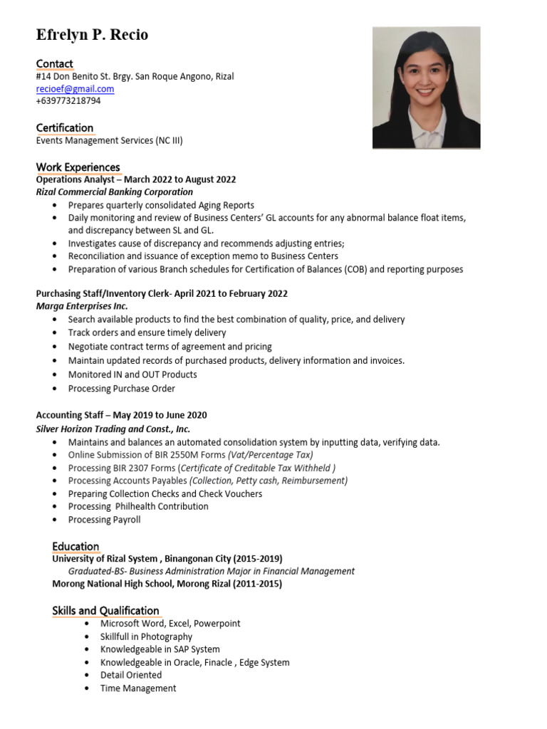 Recio Resume | PDF