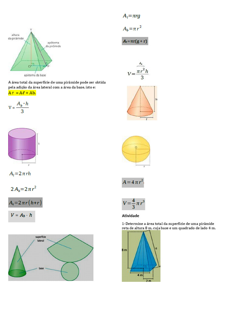 Geometria Espacial - Sólidos Geométricos | PDF | Esfera | Geometria