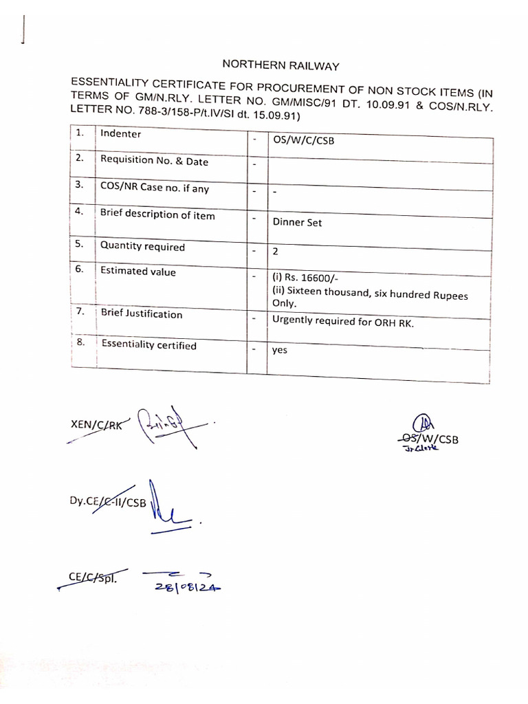 Essentiality Certificate | PDF