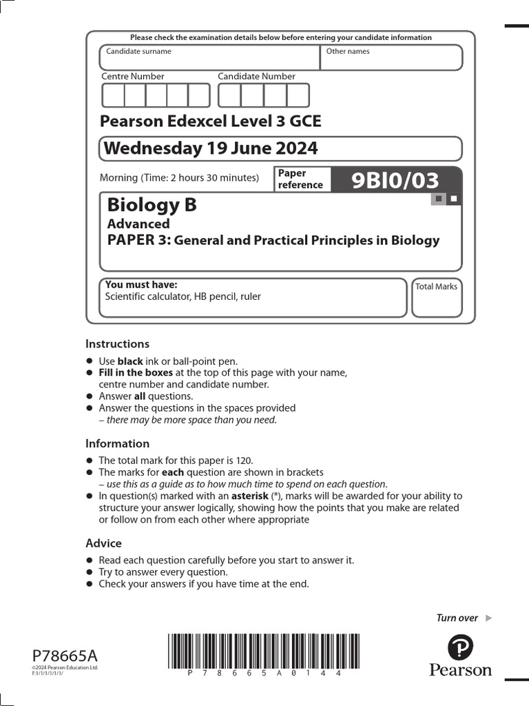 Bio Paper 3 QP | PDF | Mitosis | Biology