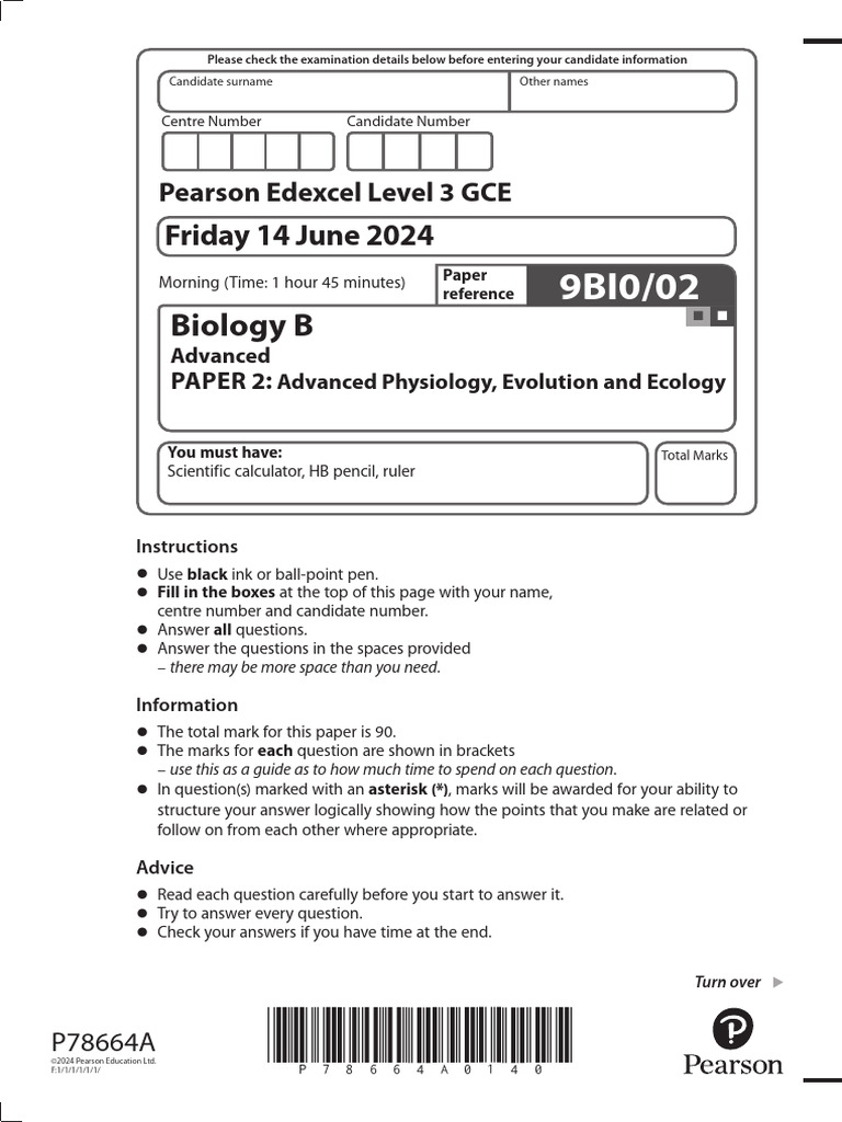 Bio Paper 2 QP | PDF | Dominance (Genetics) | Allele