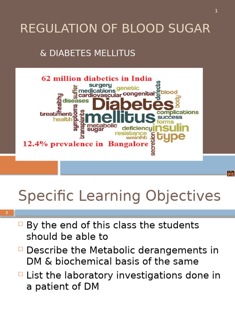 Blood Sugar Regulation in Diabetes Mellitus | PDF | Diabetes | Sugar ...