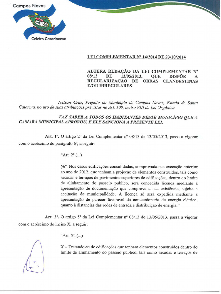 Lei Complementar 14 2014 | PDF