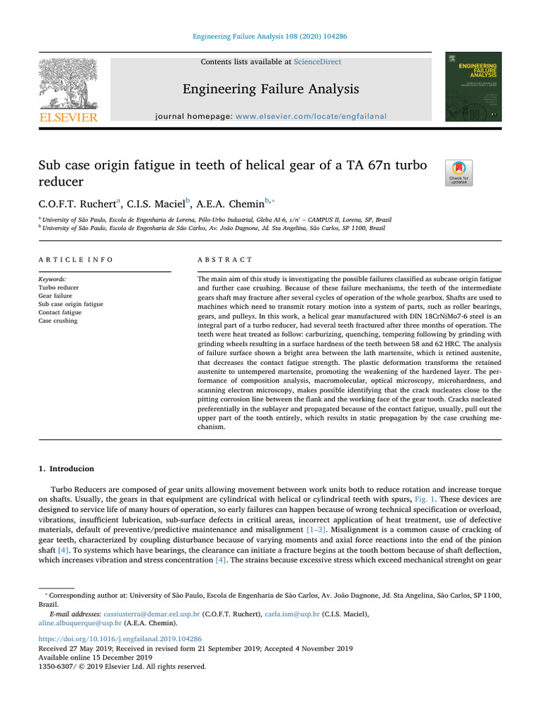 Sub Case Origin Fatigue in Teeth of Helical Gear of A TA 67n Turbo ...