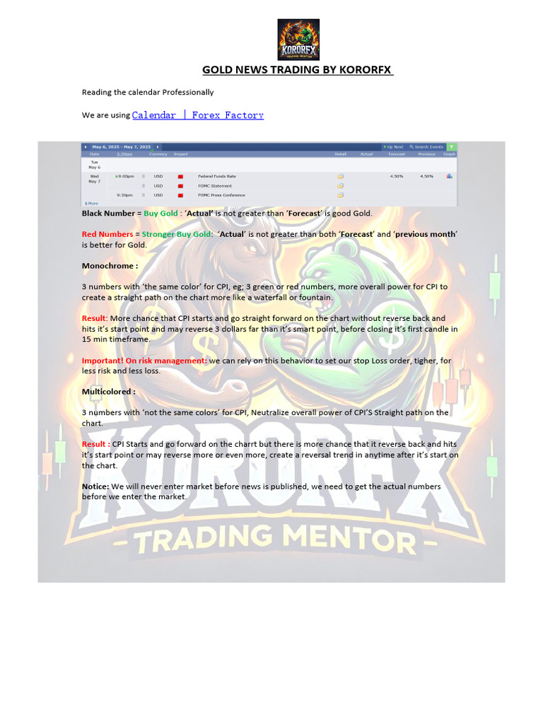 Gold News Trading by Kororfx | PDF