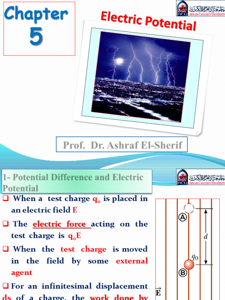 CH5 - Electric Potential - ACU | PDF | Electric Field | Voltage