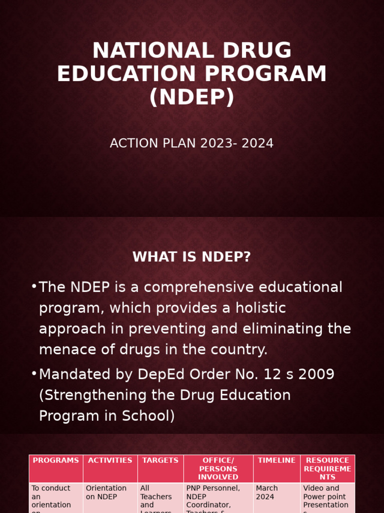 National Drug Education Program (Ndep) | PDF