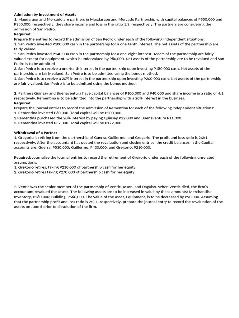 Dissolution Problems For Accounting | PDF | Equity (Finance) | Accounting