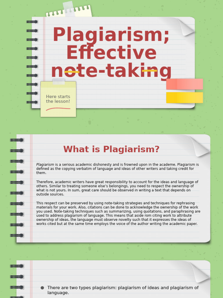 Plagiarism Effective Note Taking | PDF | Plagiarism | Radiology