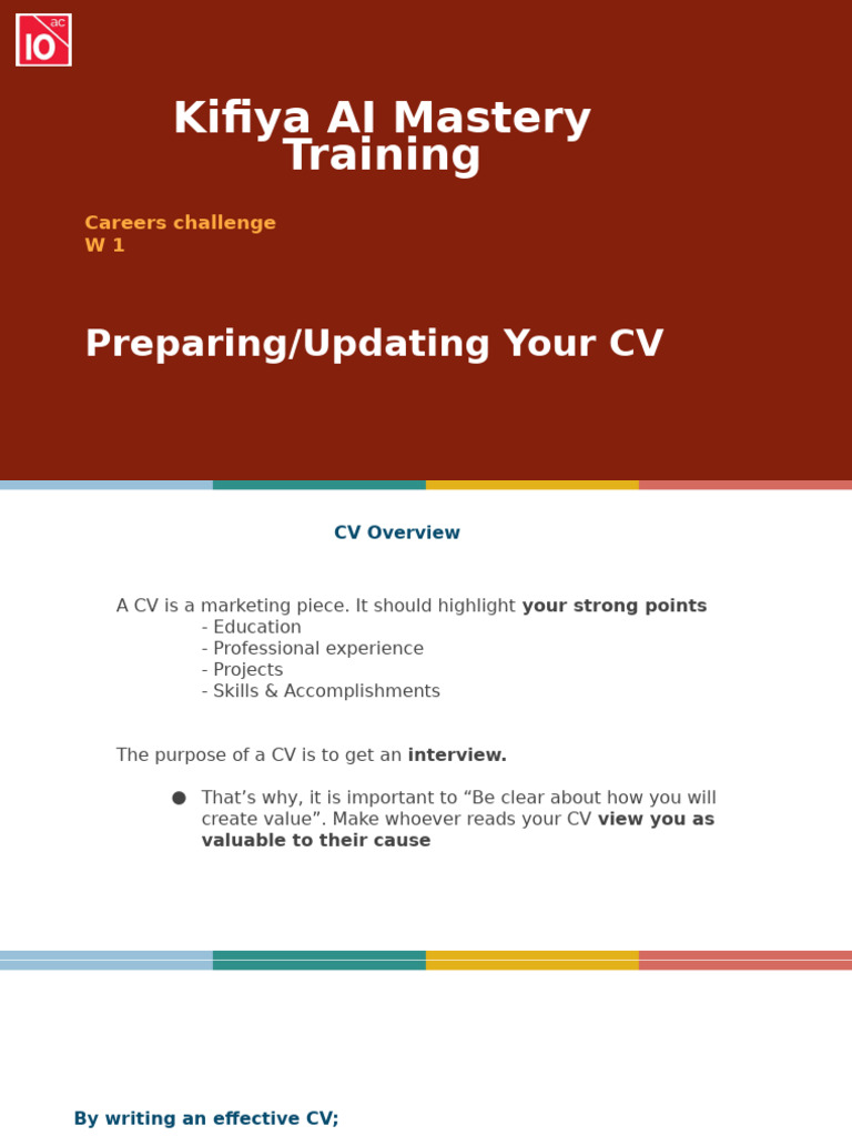 KAIM 5,6 W1 - Careers - CV - Tutorial | PDF | Proofreading