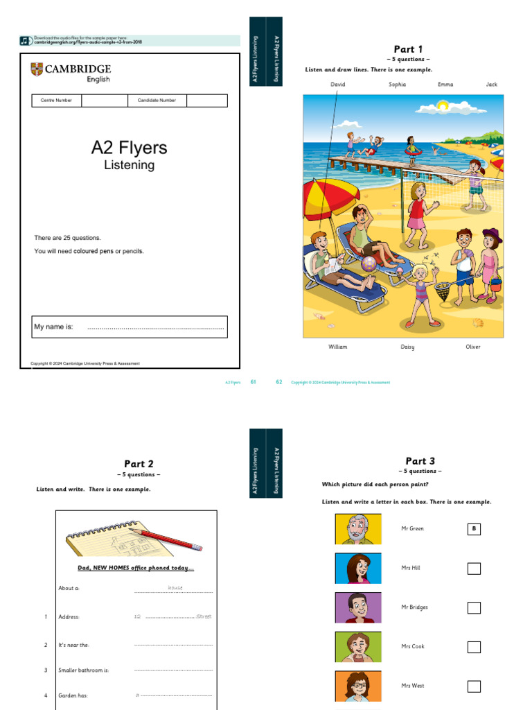 A2 Flyers Listening Test Sample Paper | PDF