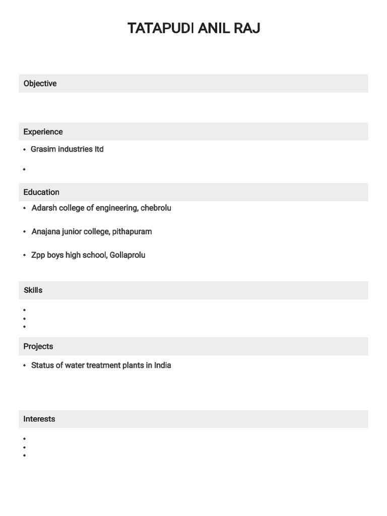 Anil CV | PDF