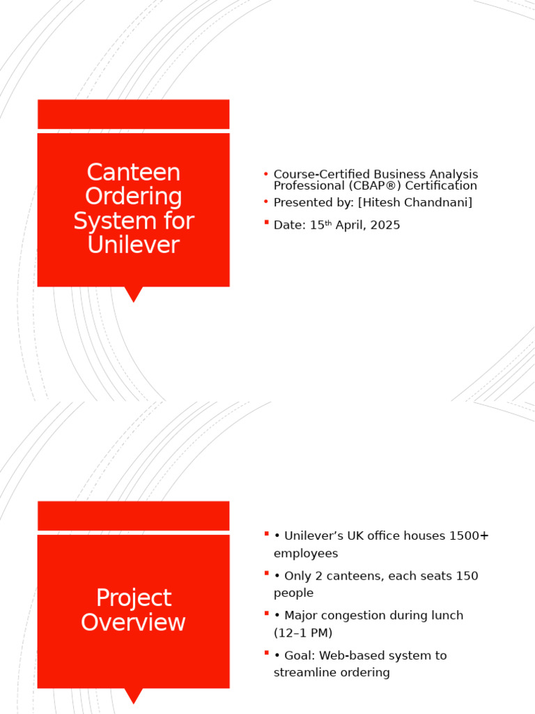 BA 1 Canteen Ordering System Unilever | PDF | Business