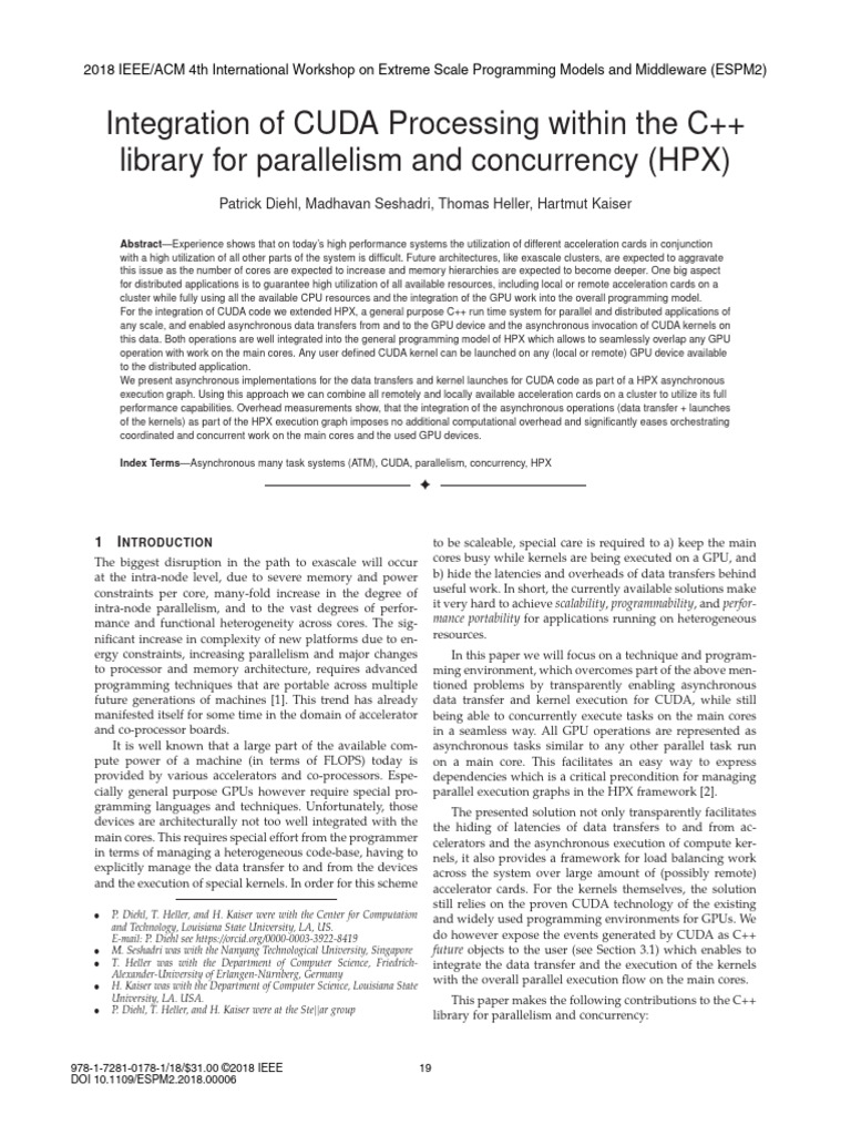 CUDA Integration in HPX for Parallelism | PDF | Thread (Computing ...