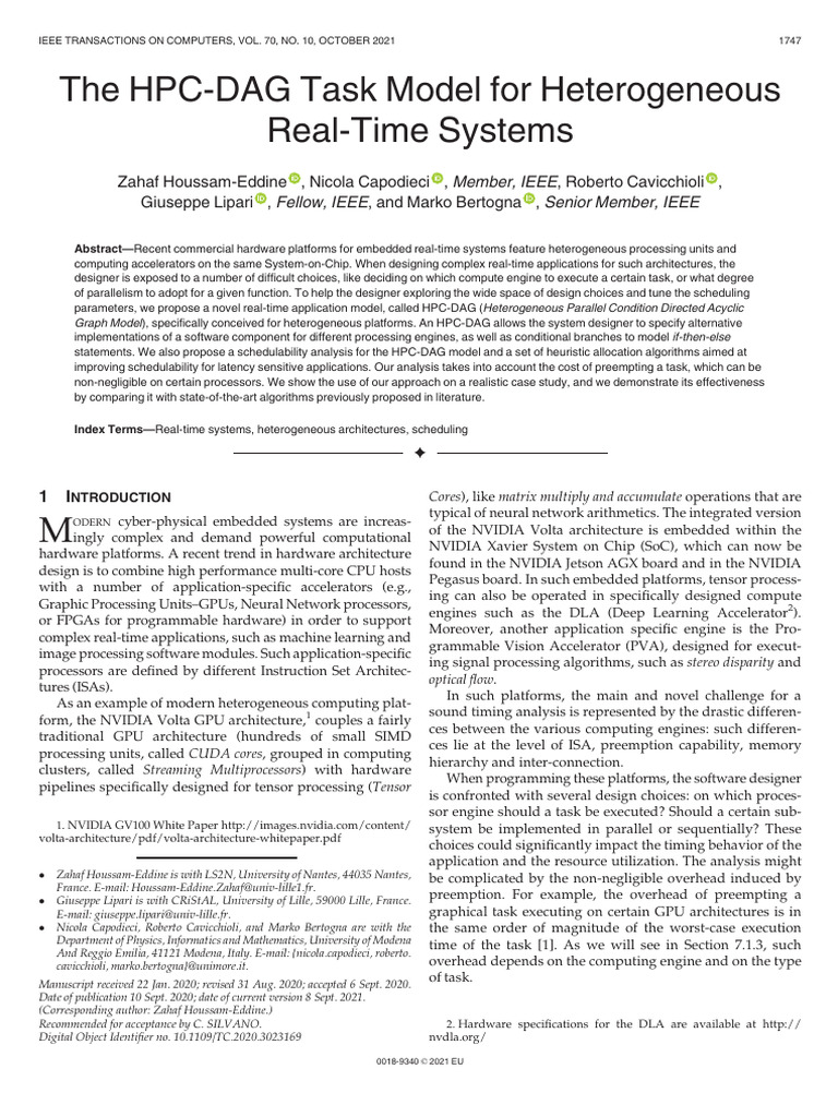 The HPC-DAG Task Model For Heterogeneous Real-Time Systems | PDF | Graphics Processing Unit ...