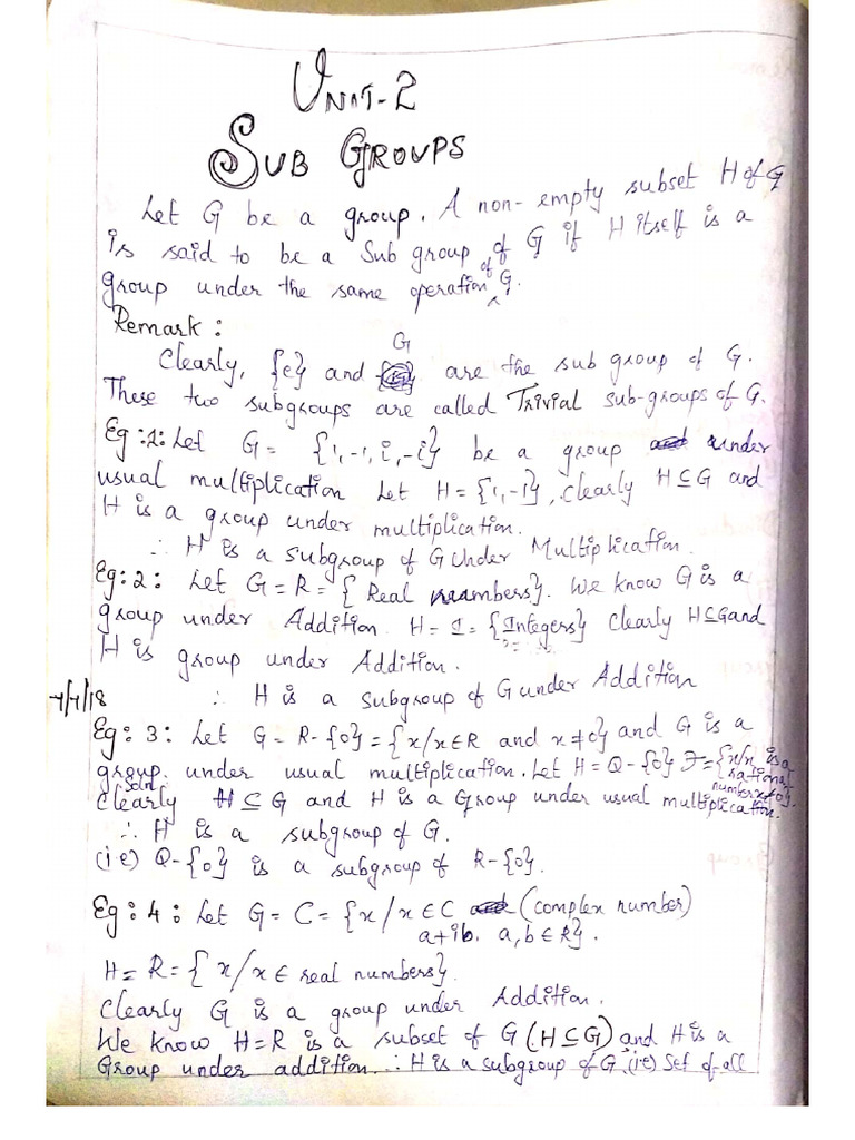 Subgroup and Cyclic Group | PDF