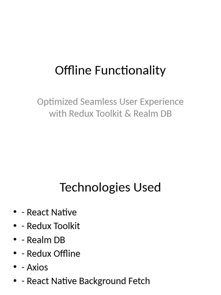 Offline Functionality | PDF