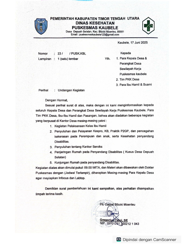 Surat Undangan Kegiatan | PDF