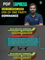 Era of One Party Dominance... Class 12th Political Science | PDF