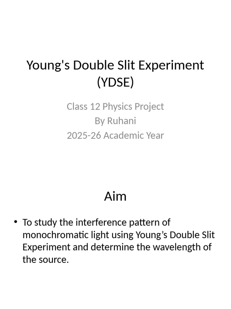 Young's Double Slit Experiment Guide | PDF