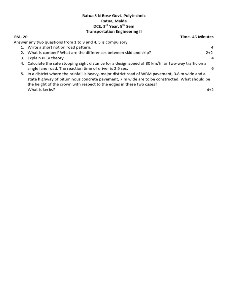 Transportation Engineering Ii Pdf