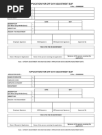 Compensatory Off (C-Off) Form | PDF