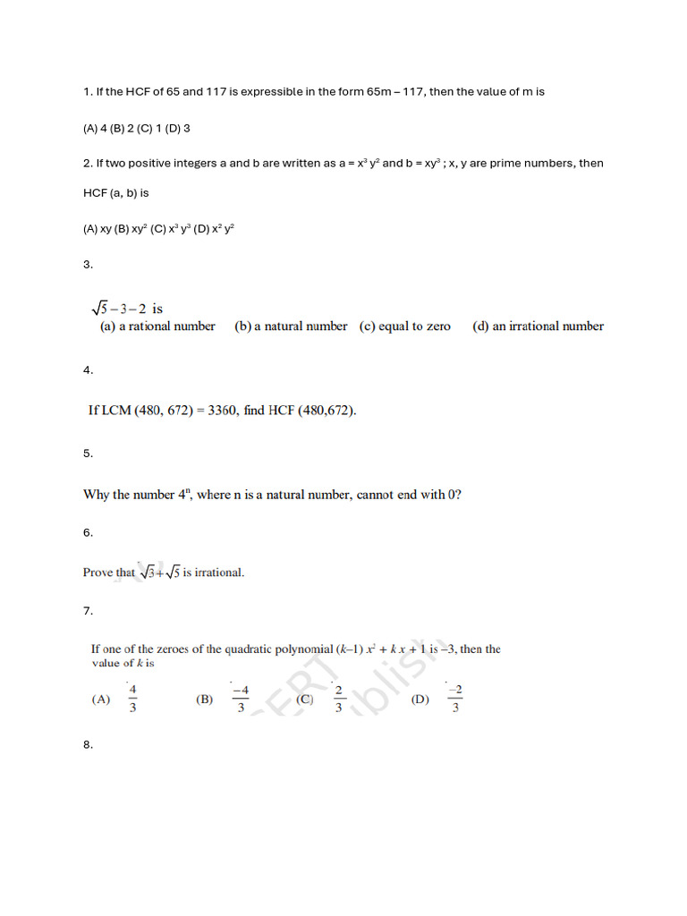 Practise Questions For CH 1,2,4 | PDF