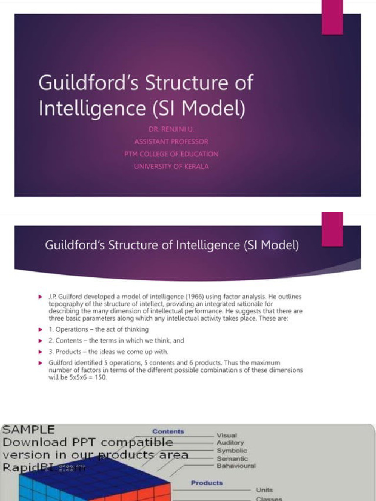 Guilford's Structure of Intelligence (SOI) | PDF