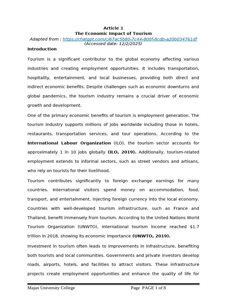 ARW End of Semester Exam (Feb-Jun 2025) | PDF | Tourism | Sustainability