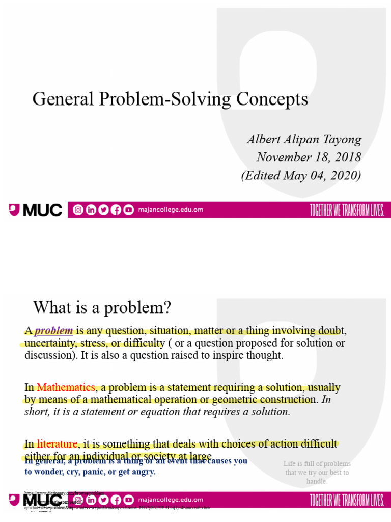 General Problem - Solving Concepts Topic5 | PDF | Insight | Cognition