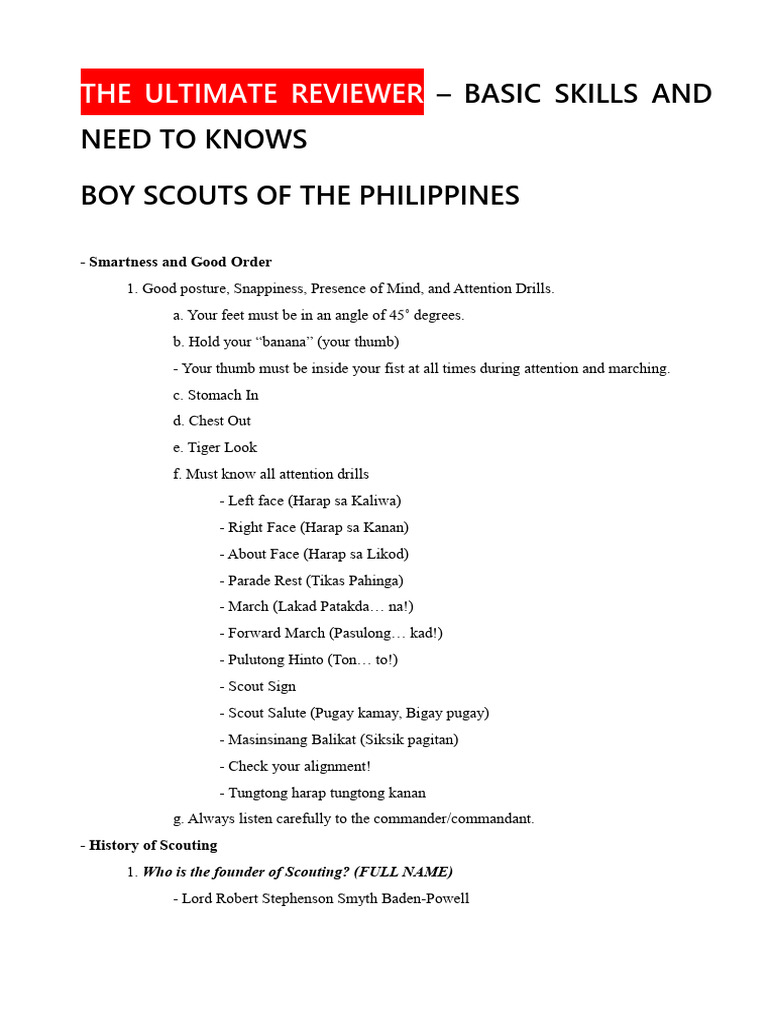 The Ultimate Reviewer For BSP | PDF | Knot | Scouting