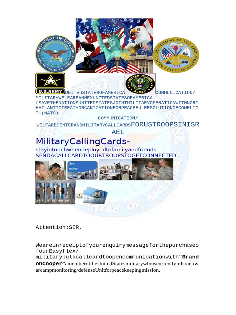 Military Calling Cards-1 | PDF
