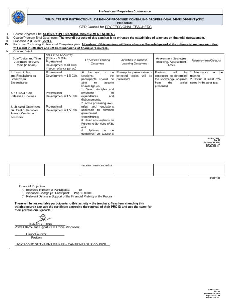 7f INSTRUCTIONAL DESIGN FINANCIAL MGT SEMINAR | PDF | Instructional ...