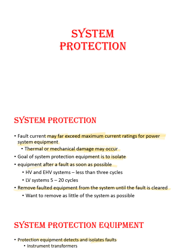 Power System Protection | PDF | Fuse (Electrical) | Relay