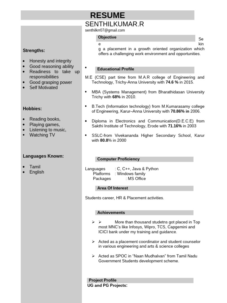 Senthil Kumar's IT Career Overview | PDF | Computing | Information ...