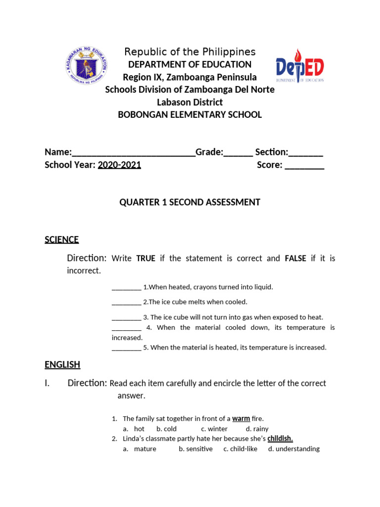 2nd Assesment Grade IV | PDF